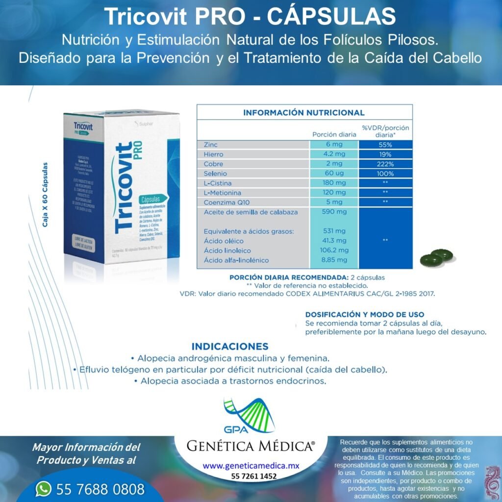 Compre Tricovit Pro Cápsulas® aquí - GPA Genética Médica México